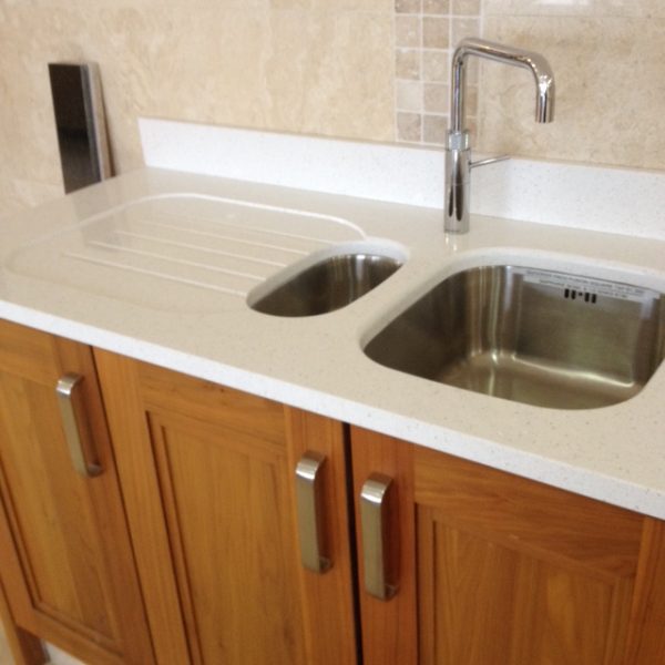 Crystal Ivory Quartz Top with 1/2 Recessed Draining Board - Wells ...